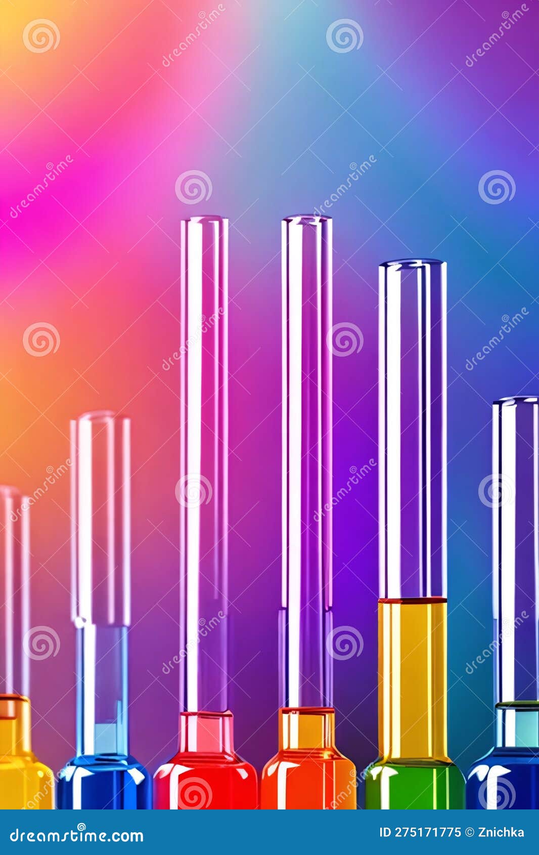 Vials of Multicolored Fluids in a Laboratory Setting Stock Illustration ...