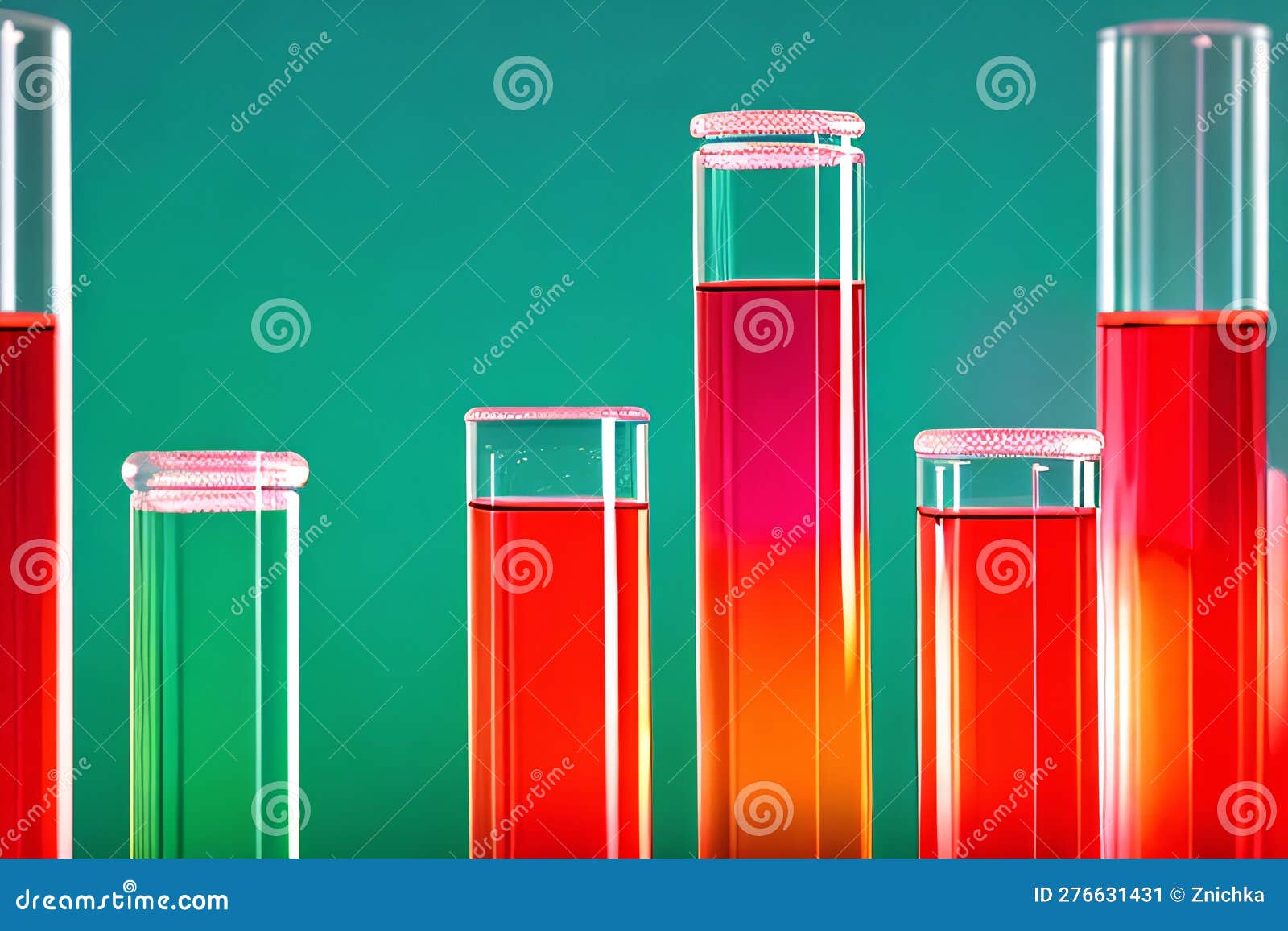 Vials of Multicolored Fluids in a Laboratory Setting Stock Illustration ...