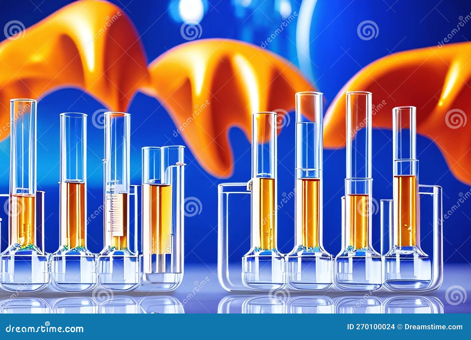 Vials of Multicolored Fluids in a Laboratory Setting Stock Illustration ...