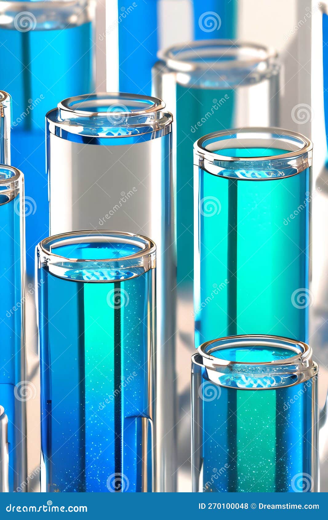 Vials of Multicolored Fluids in a Laboratory Setting Stock Illustration ...