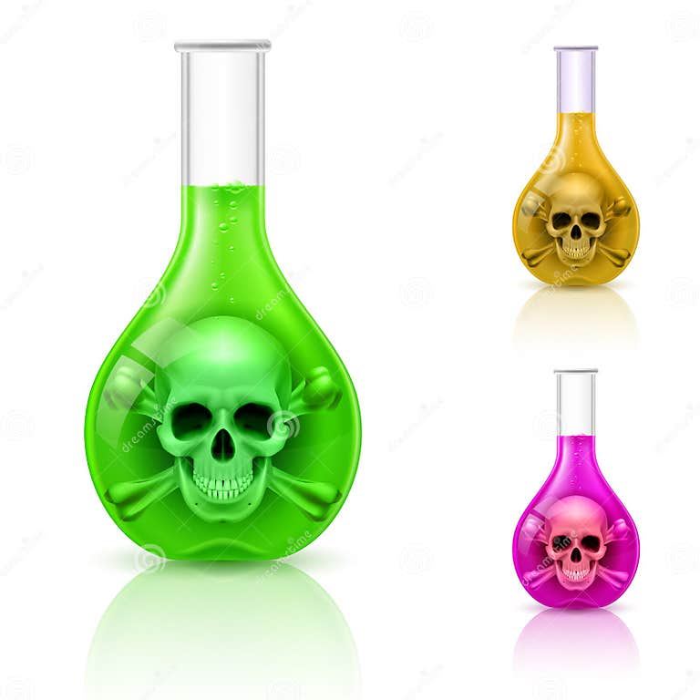 Vials with poison. stock vector. Illustration of drug - 36146299