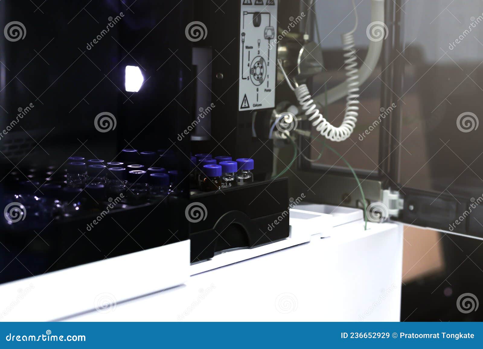 Vials Small Bottle In Tray Inside Injection Section Of Gas ...