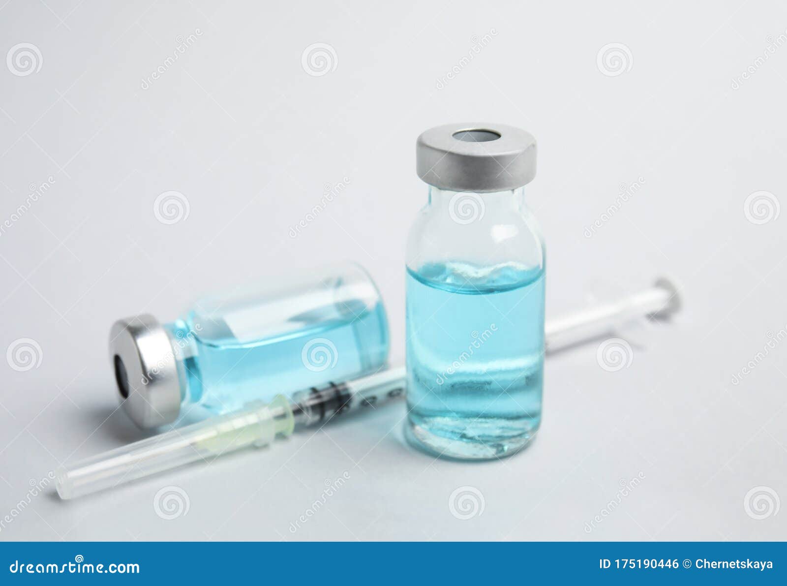 Vials and Syringe on Light Background. Vaccination and Immunization ...