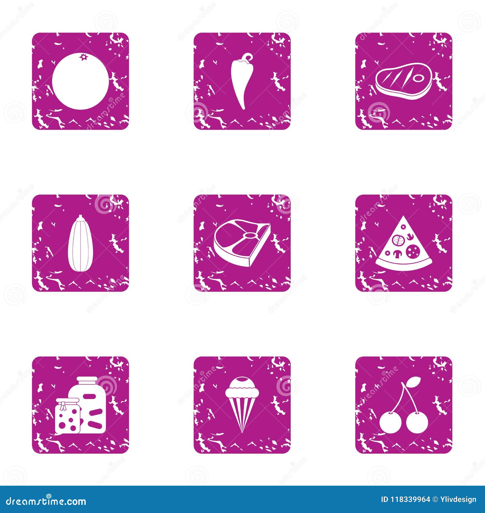 Viand Icons Set Grunge Style Stock Vector Illustration Of Beer Hamburger 118339964