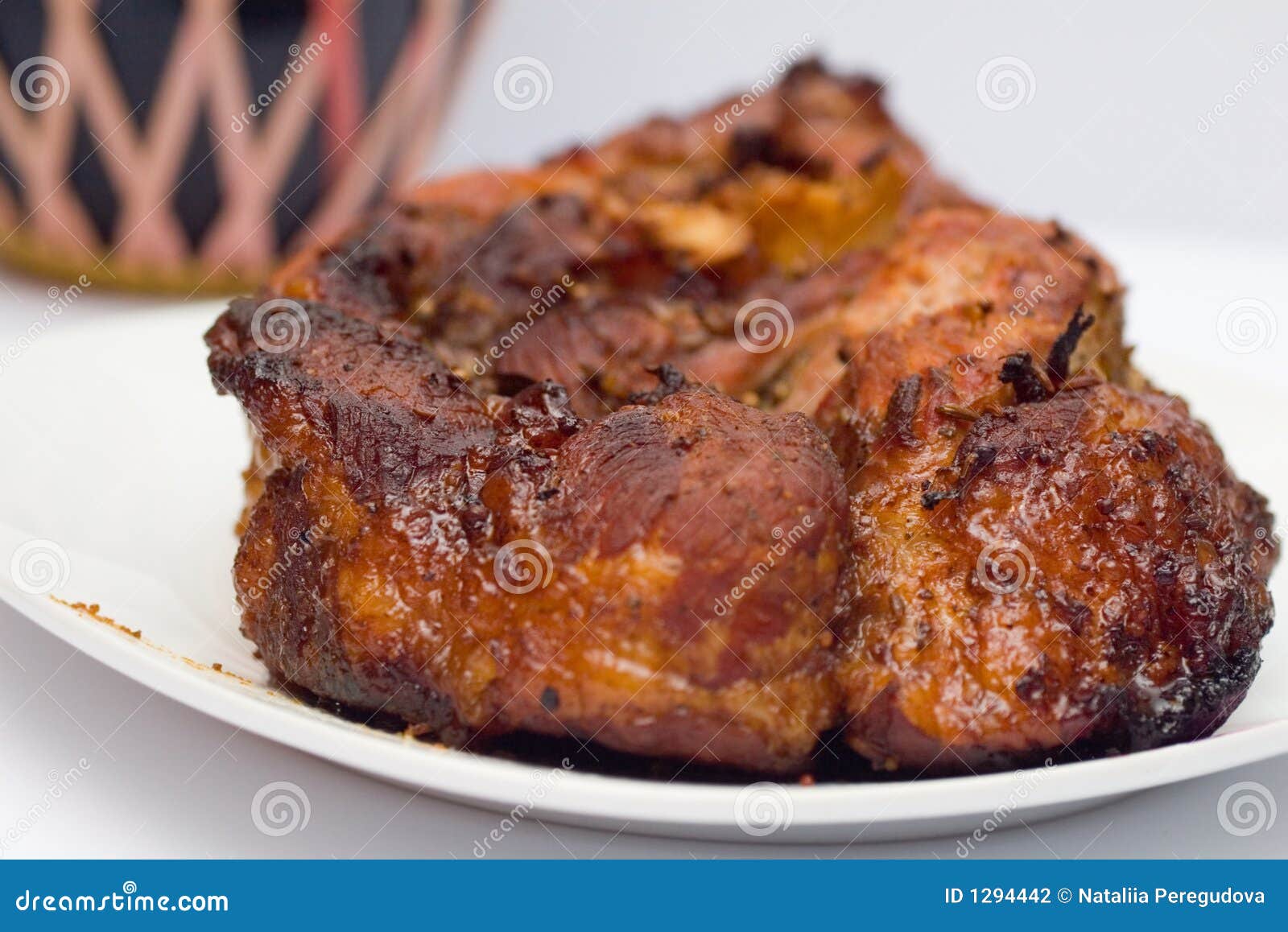 Viande De Porc Cuite Au Four. Photo stock - Image du liège, brun: 1294442