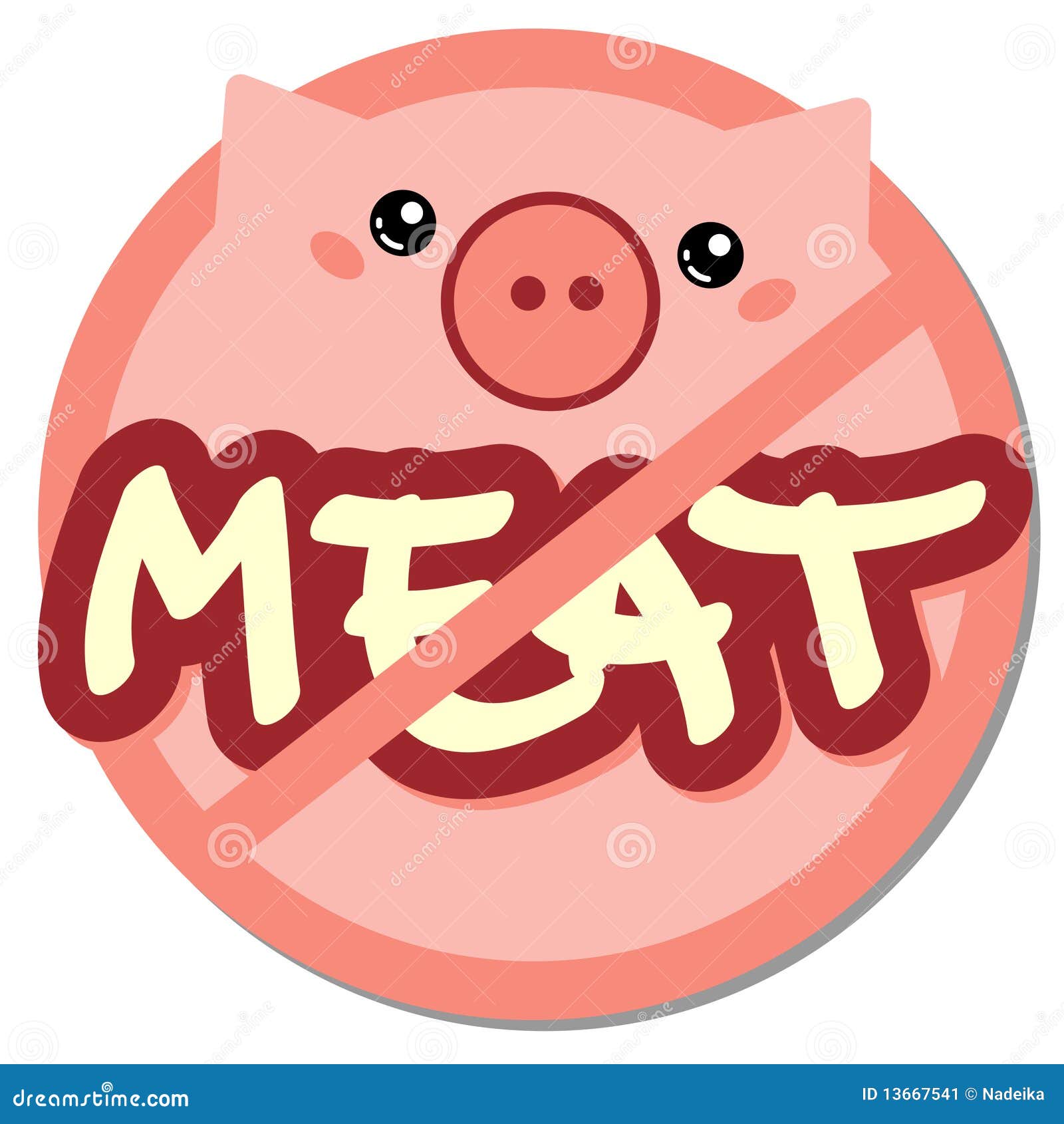 Viande interdite illustration de vecteur. Illustration du caractère ...