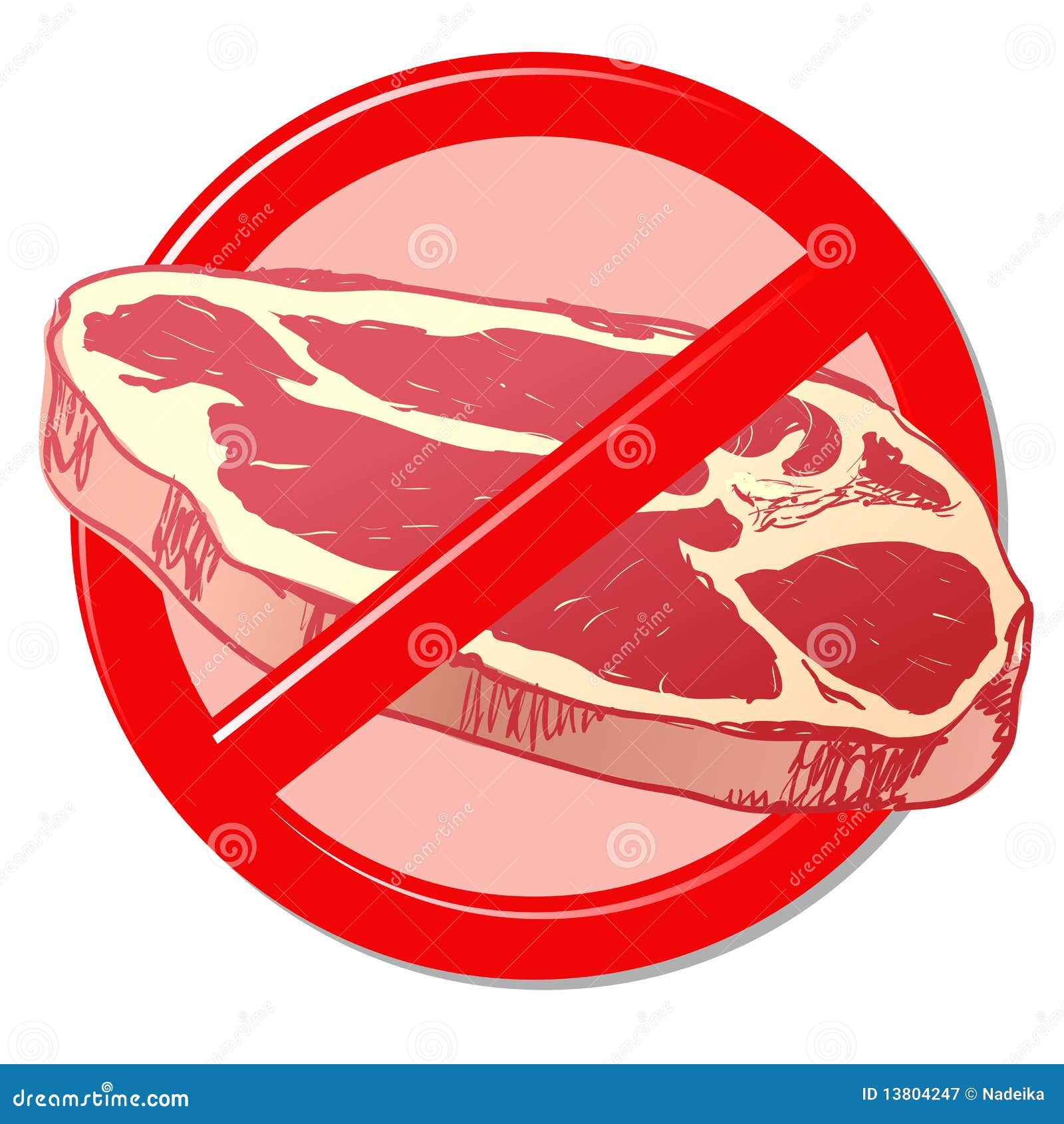 Viande interdite illustration de vecteur. Illustration du rouge - 13804247