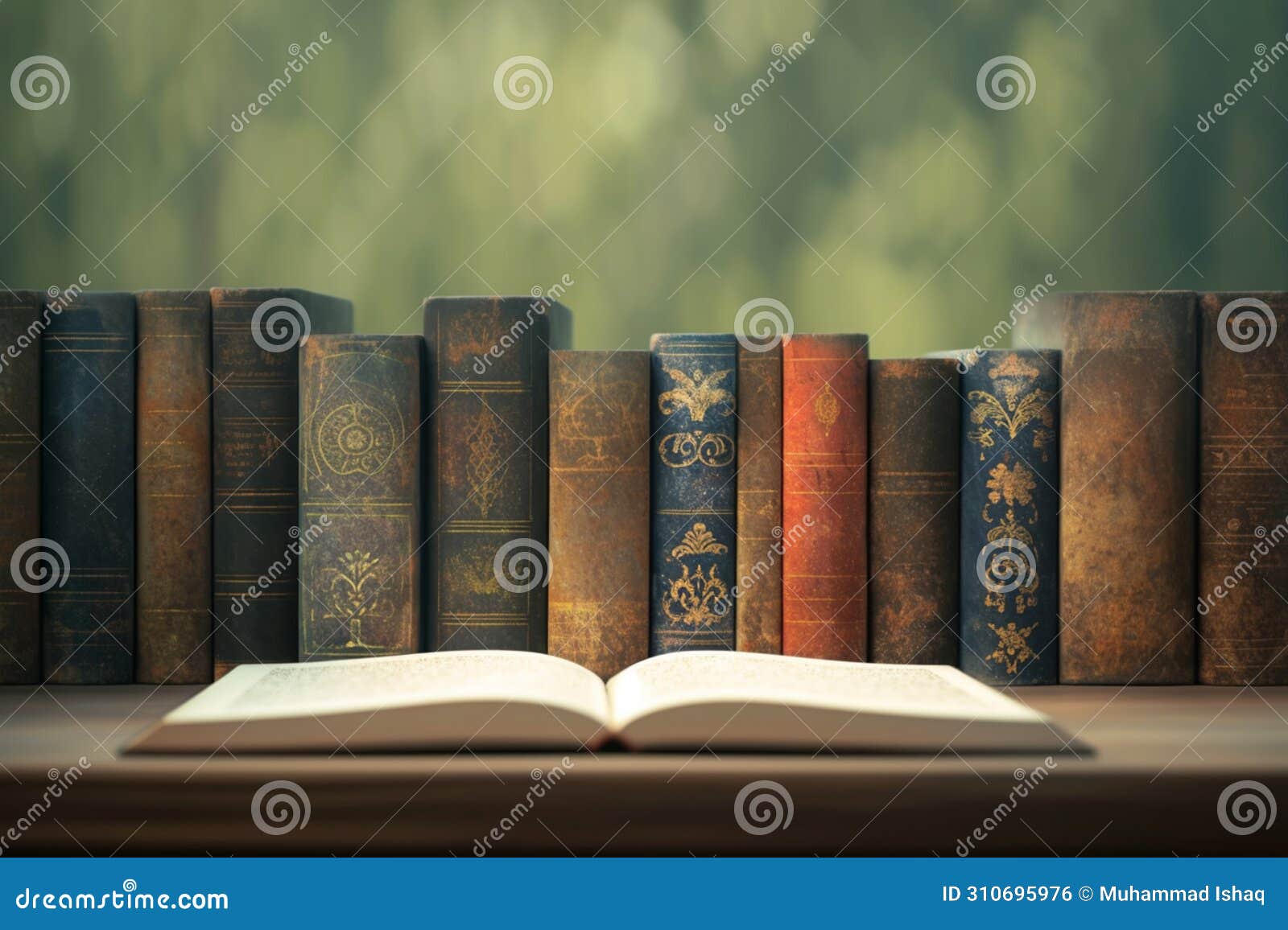 Vibe Stack of Ancient Books on Table Back To School Stock Illustration ...