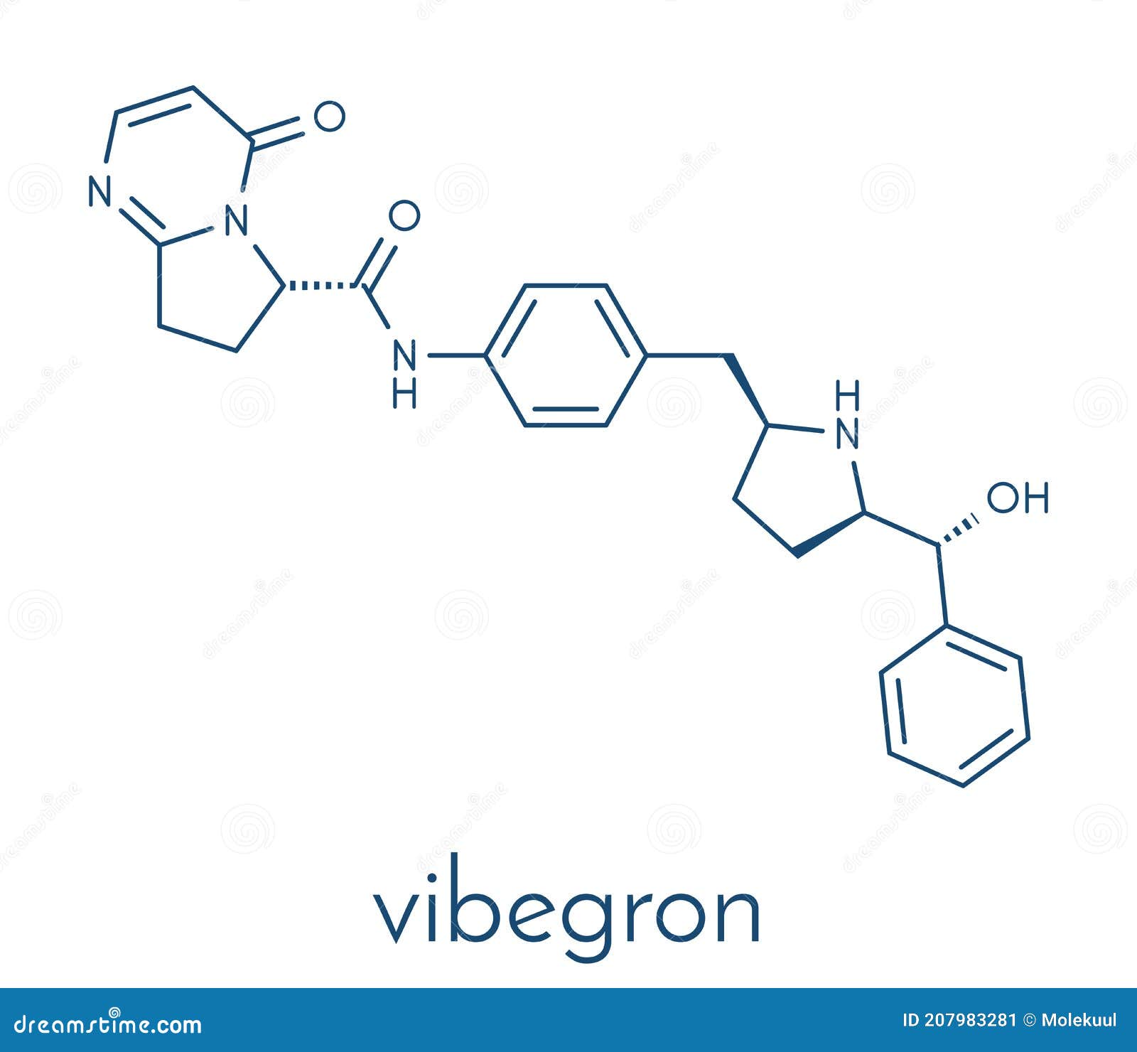 Vibegron Drug Molecule. Skeletal Formula Stock Vector - Illustration of ...