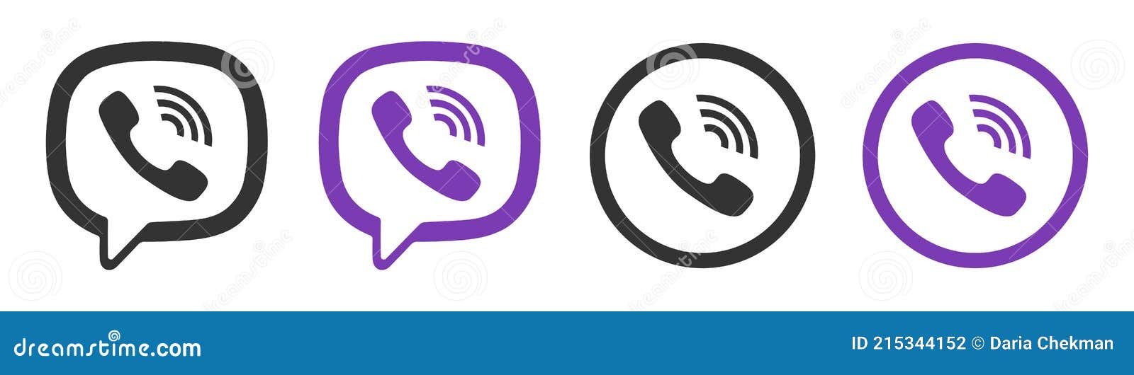 Viber Flat Icon Set Isolated on White Background,. Vector Illustration ...