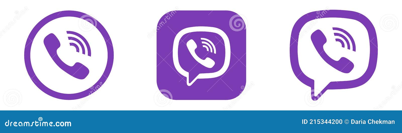 Viber Flat Icon Set Isolated on White Background,. Vector Illustration ...