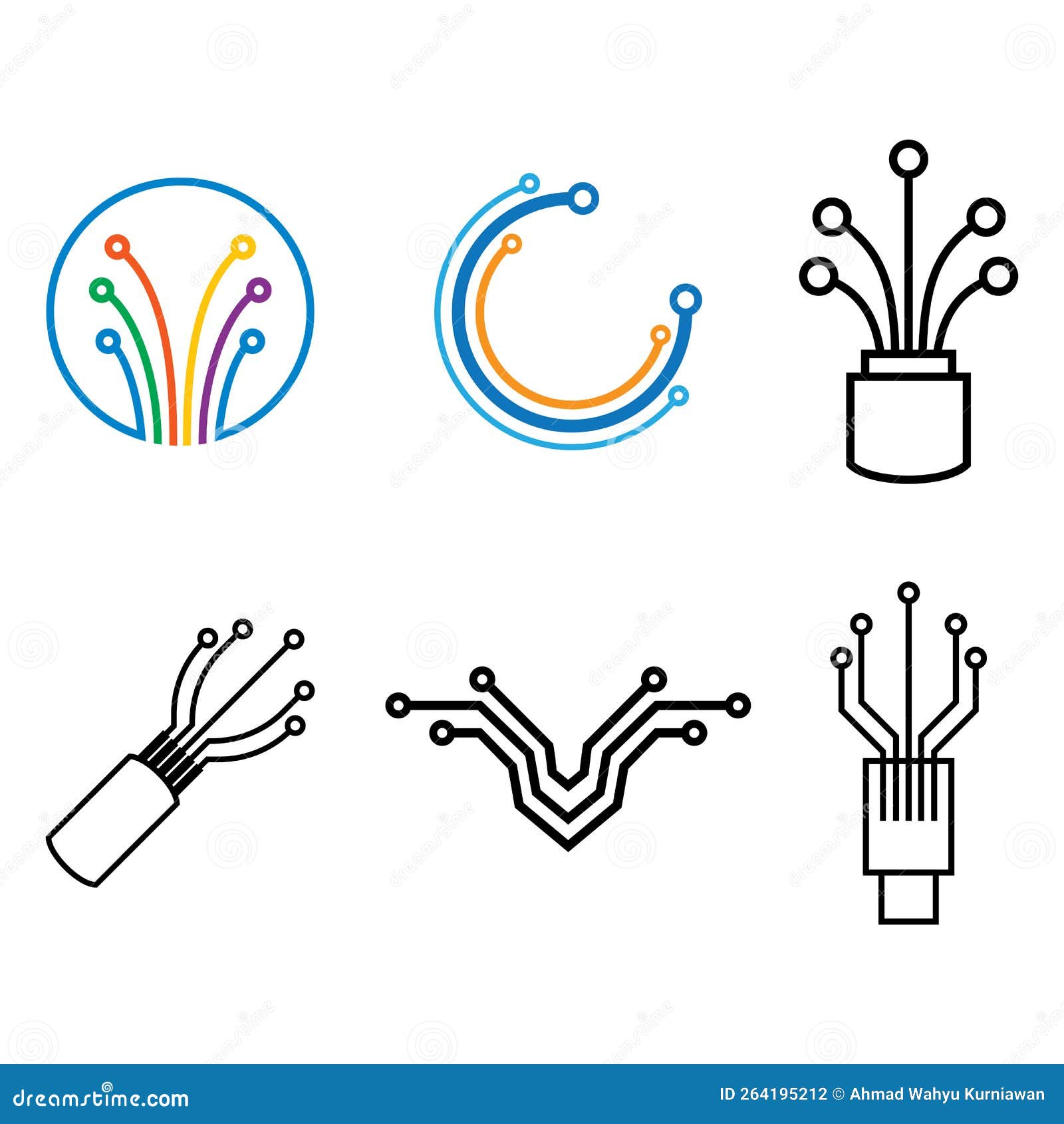 Viber optic cable icon stock vector. Illustration of logo - 264195212