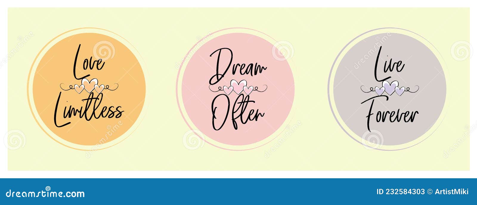 Love Limitless, Dream Often, Love Forever, Vector Stock Vector ...