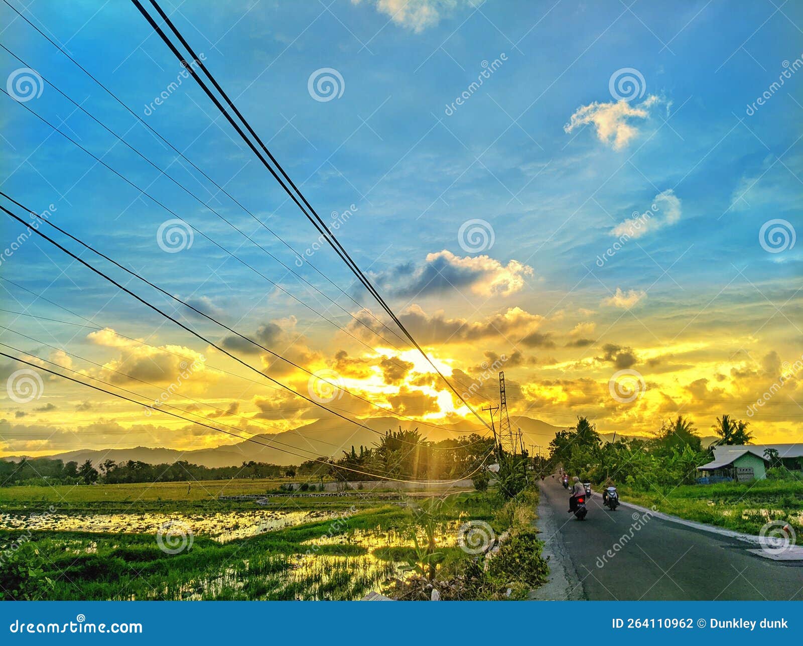 Vibes Sunset in Village Very Beautifull Vibes Stock Photo - Image of ...