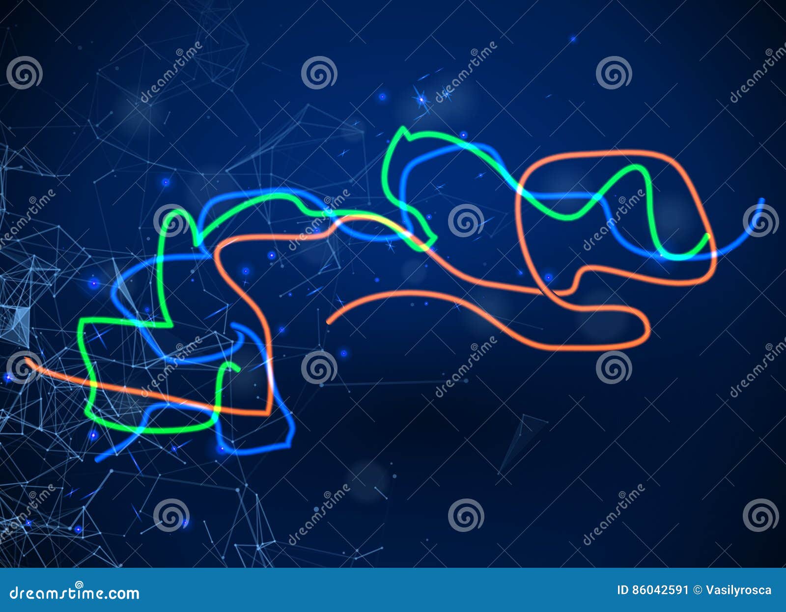 Vibrand Vector Lines Light Effect Background. Glowing Magic Lines in ...