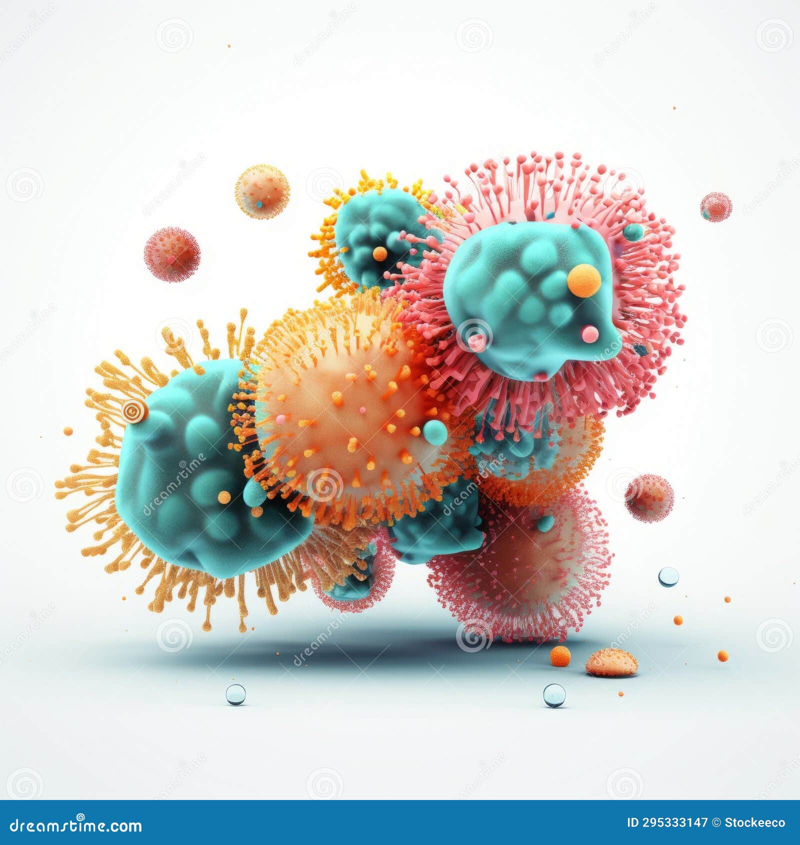 Vibrant 3d Bacteria Image on Isolated White Background Stock ...