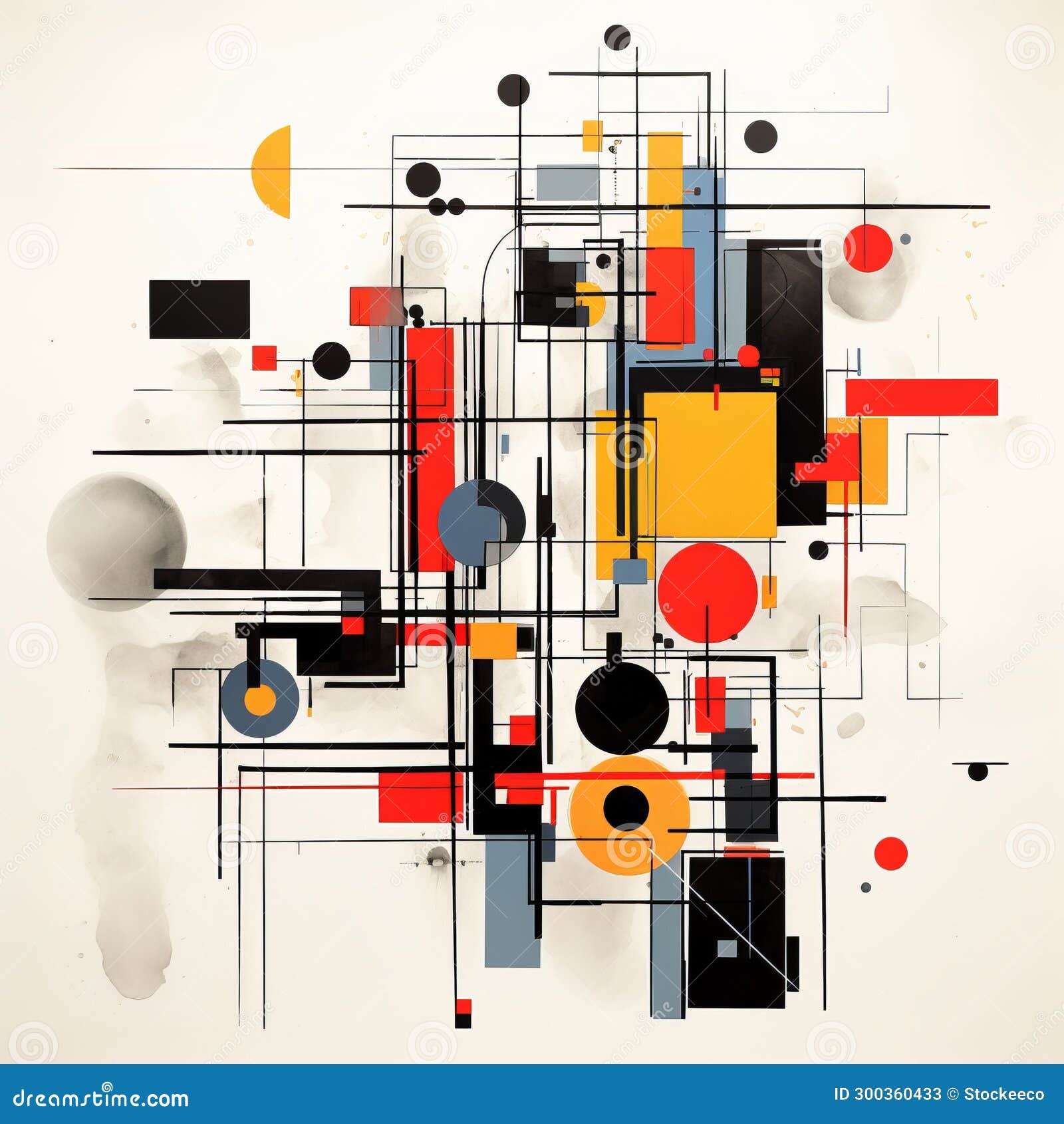 Vibrant Abstract Art Composition with Modular Constructivism Influence ...