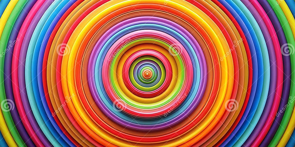Vibrant Abstract Art Featuring Colorful Concentric Circles Creating a ...