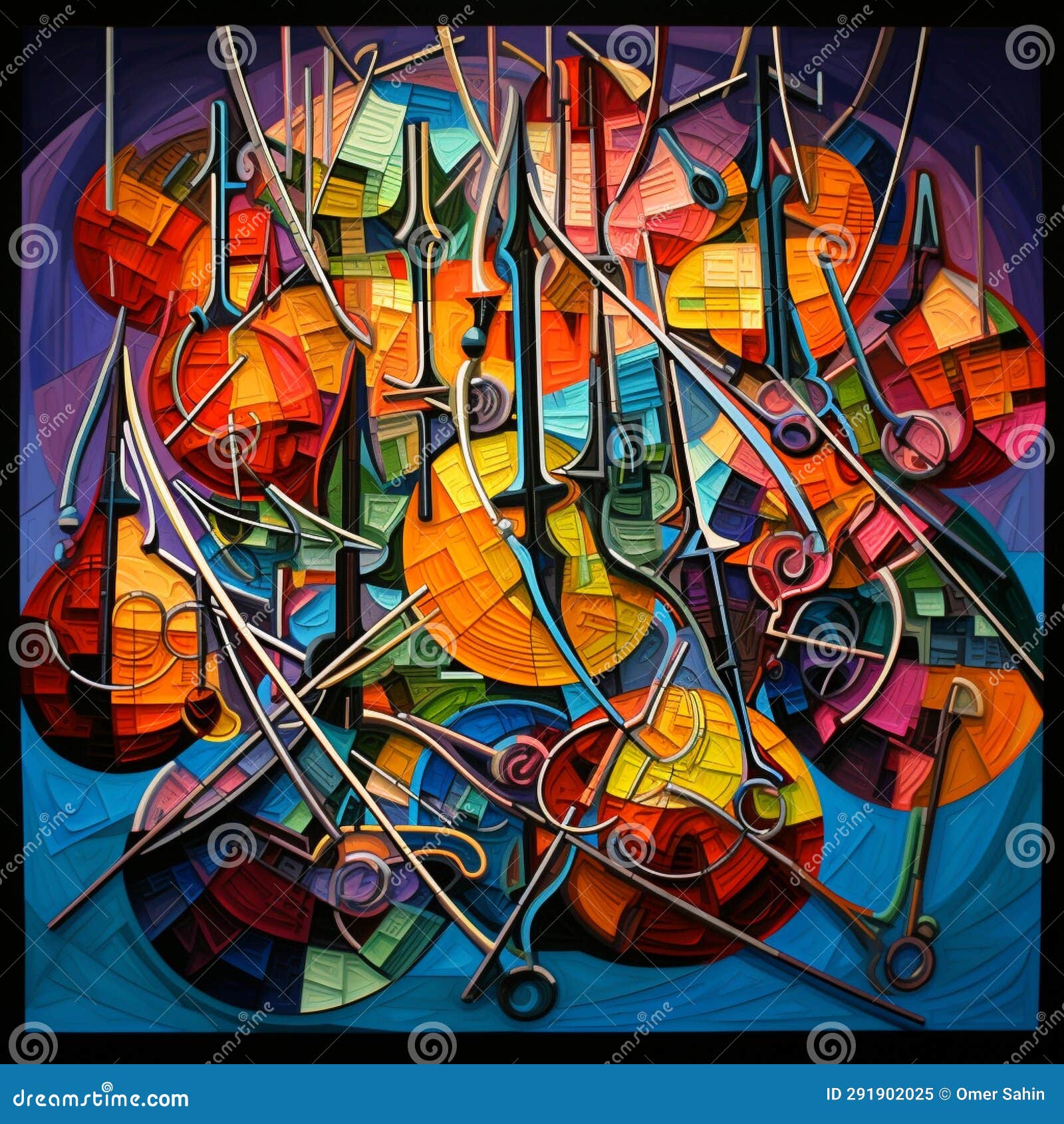 Vibrant Abstract Art: Harmonious Composition of Medical Instruments ...
