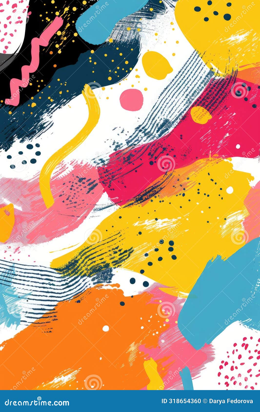 Vibrant Abstract Artwork with Tropical Foliage and Explosive Color ...