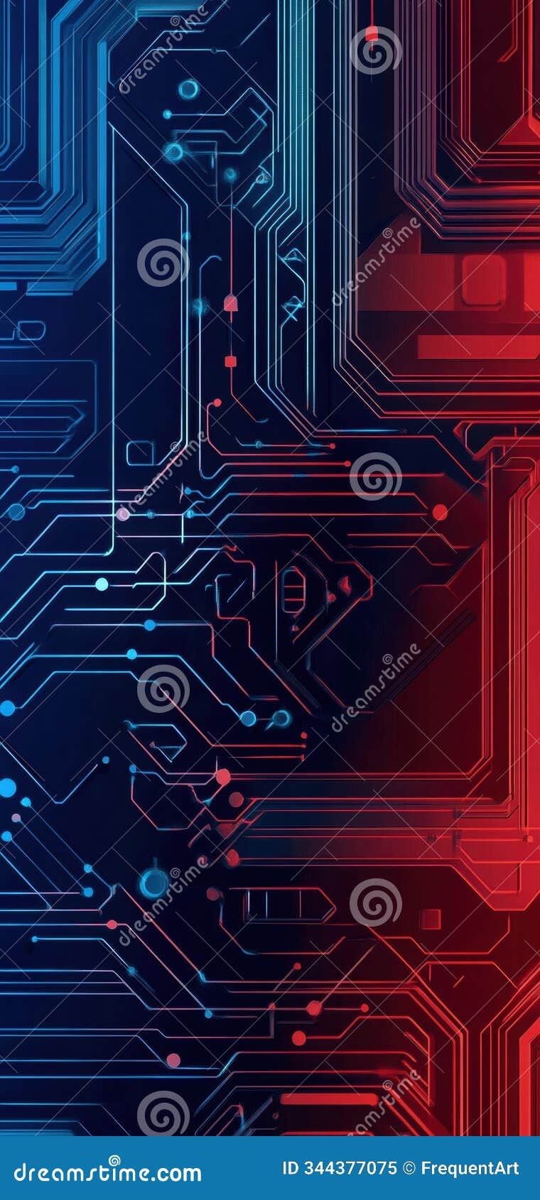 Dynamic Flat Cybernetic Backdrop with Intertwining Red and Blue ...