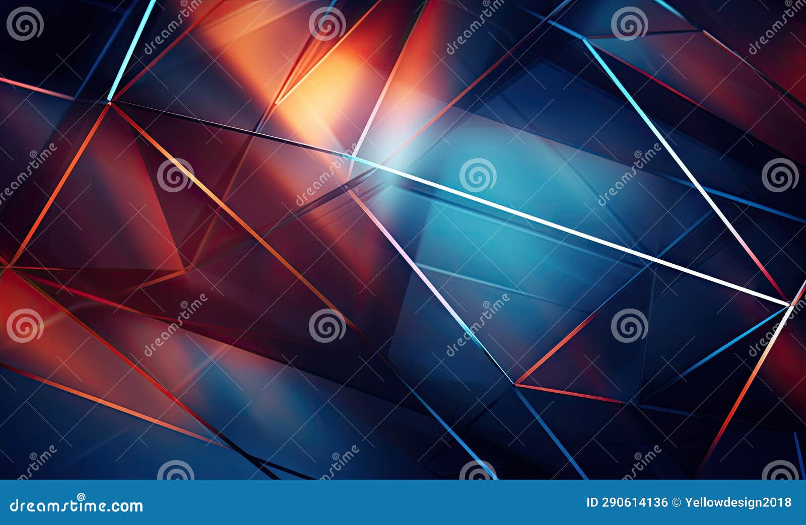 Vibrant Abstract Background with Blue and Orange Triangles. Created by ...
