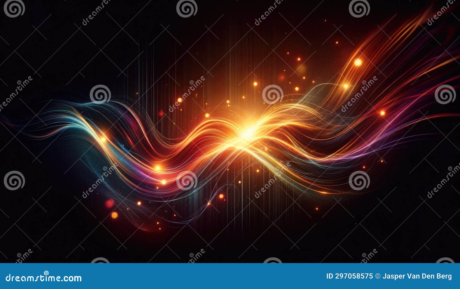 Abstract Light Wave Background, AI Generated Stock Illustration ...