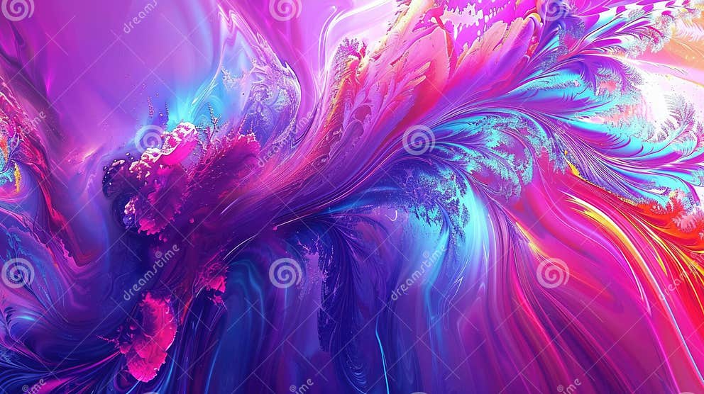 Vibrant Abstract Background Featuring Fusion of Colors and Fluid ...
