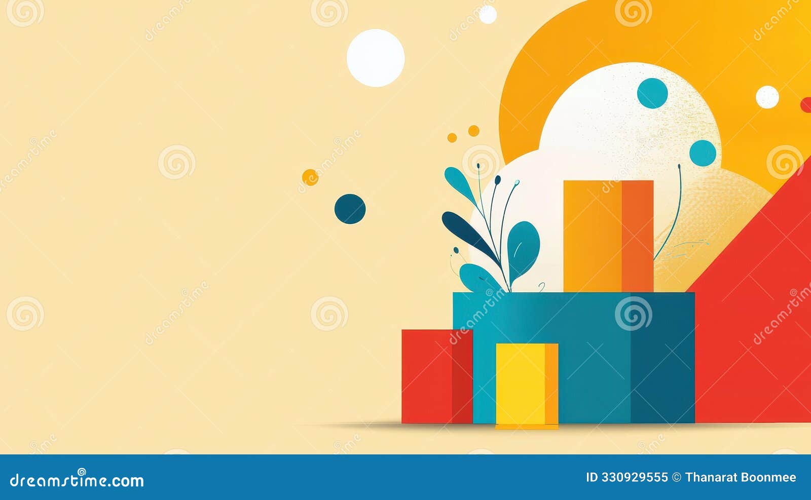 Vibrant Abstract Box Design in Modern Flat Style, Featuring Playful ...