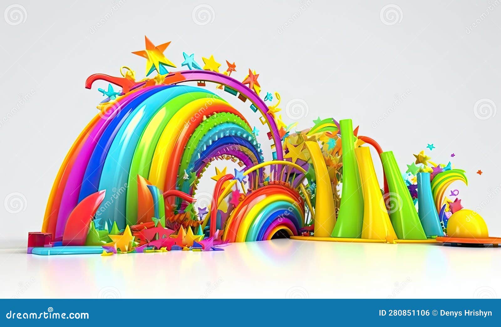 Vibrant Abstract Carnival Design with Rainbow Colors and Shapes ...