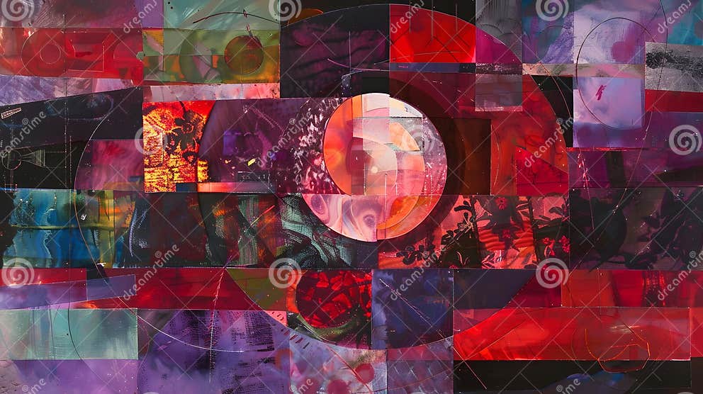 A Vibrant Abstract Collage of Colors and Shapes, Exploring Visual ...