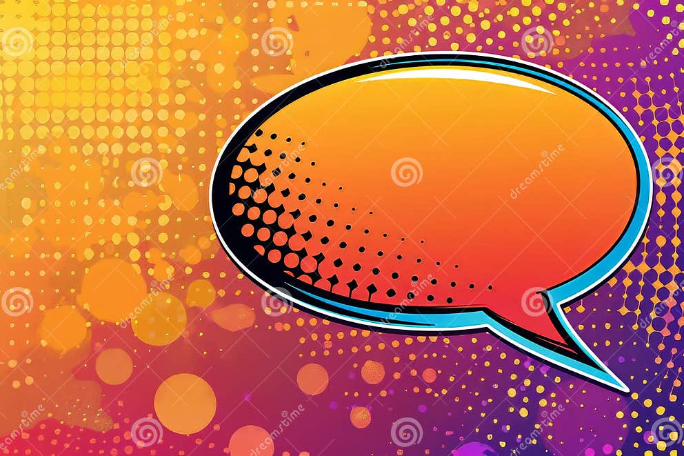 Vibrant Abstract Comic Panel with Dynamic Speech Bubble Evoking Action ...