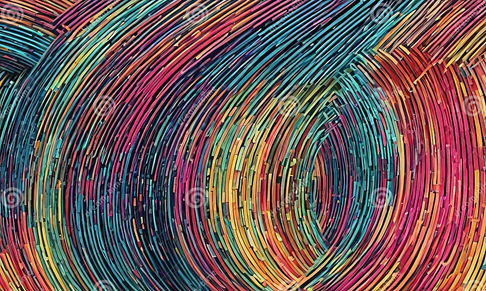 Vibrant Abstract Composition Features Concentric Circles Varying Colors ...