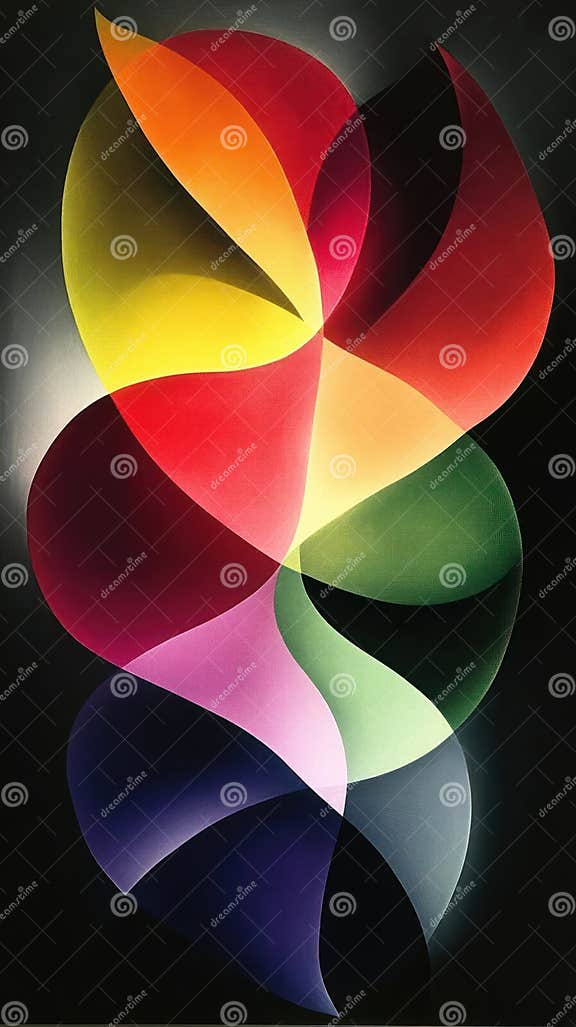 A Vibrant Abstract Composition Featuring Flowing Shapes and Colors ...