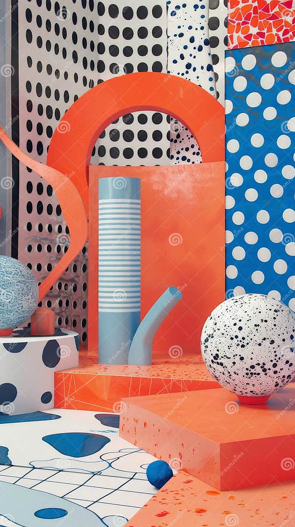 Geometric Shapes in Vibrant Playfulness Stock Illustration ...