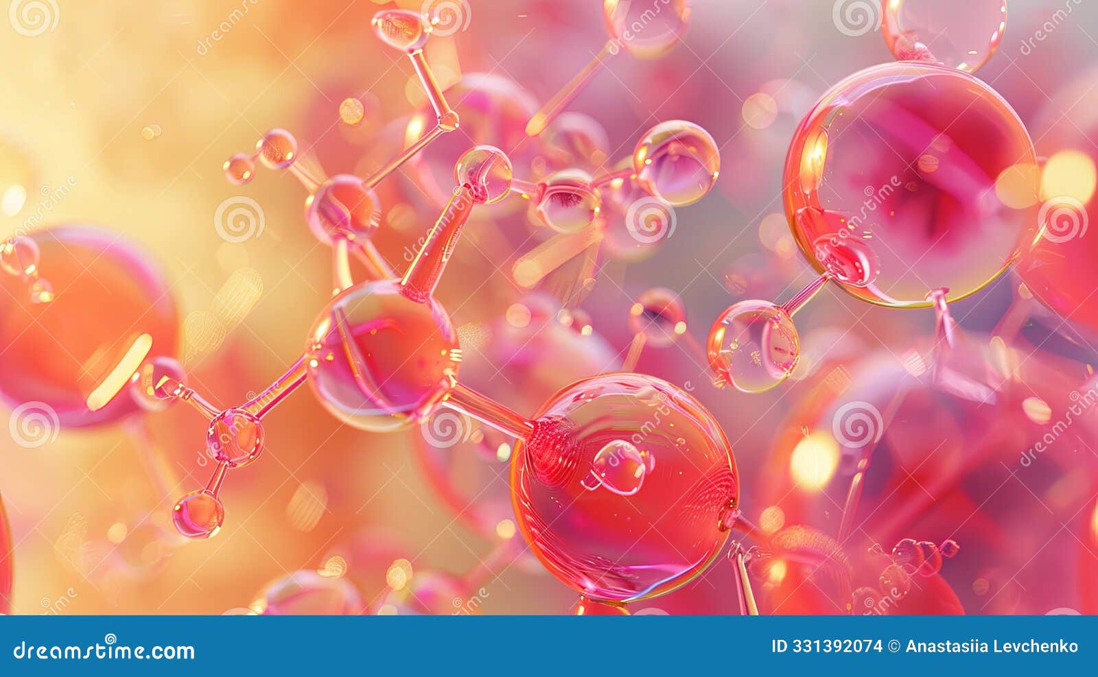 A Vibrant and Abstract Depiction of Molecules Interconnected in a ...