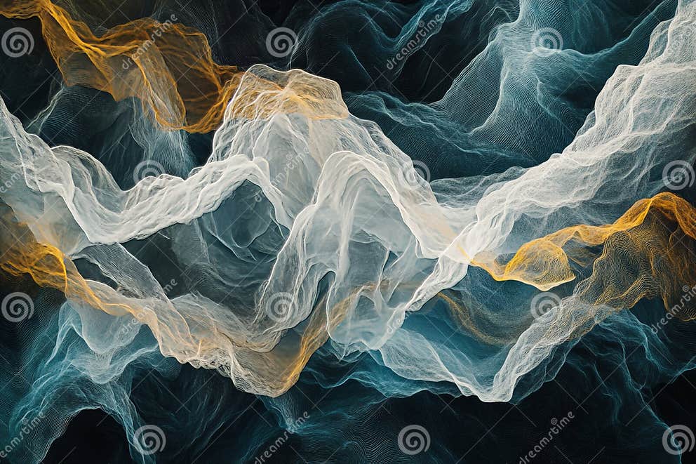 Abstract Digital Art with Flowing Waves of Colorful Smoke-Like Patterns ...