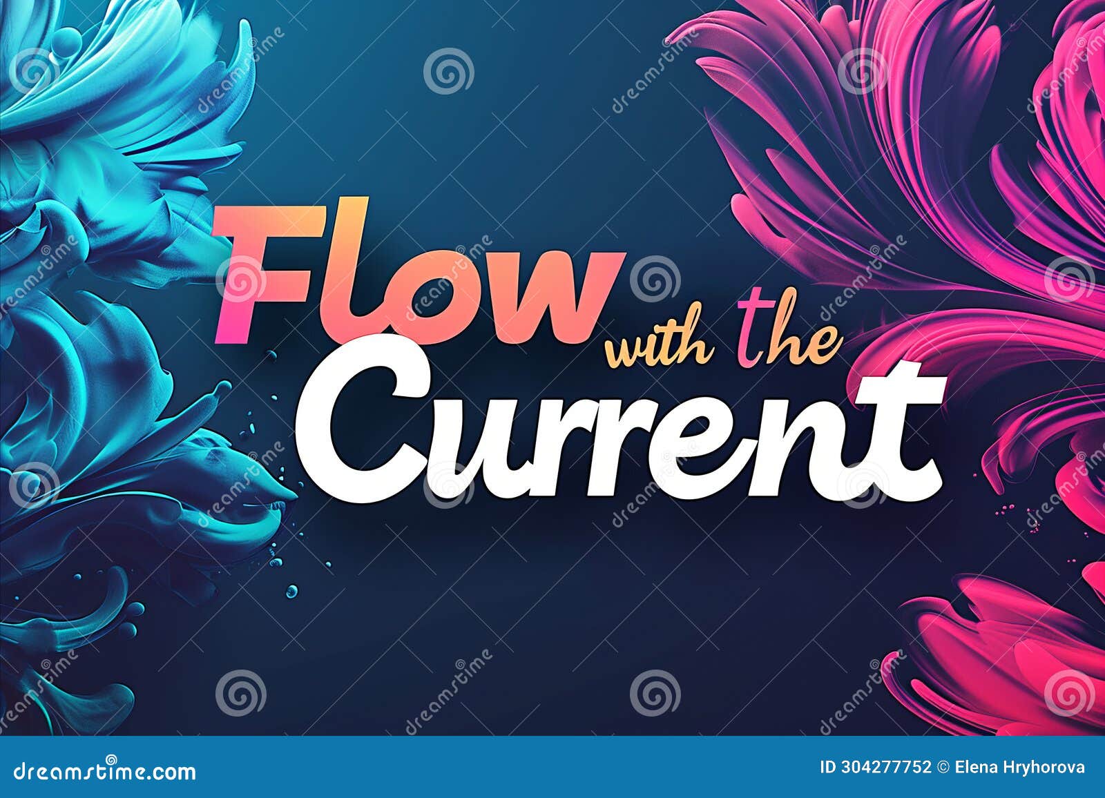 Vibrant Abstract Digital Artwork of Wave-like Forms with the Phrase ...