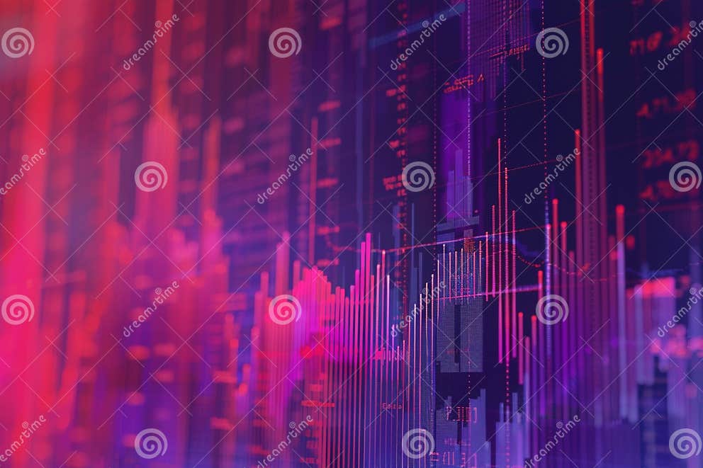 Abstract Neon Stock Market Data Visualization Stock Illustration ...
