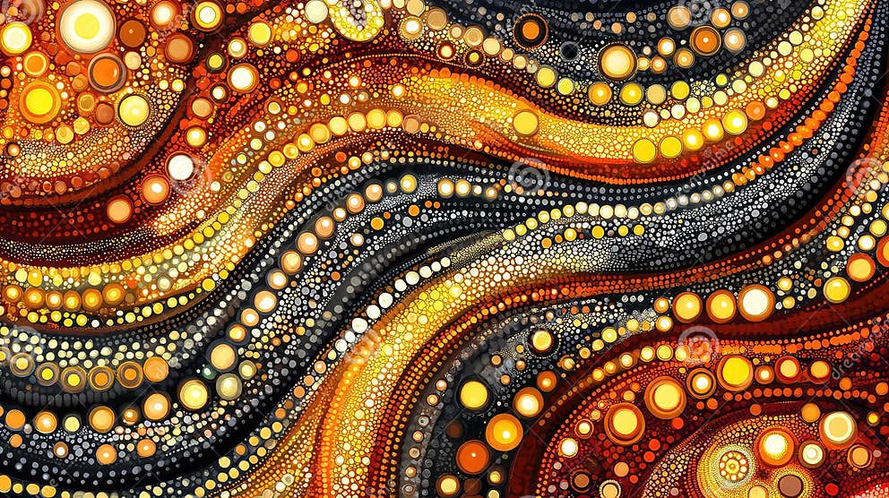 Vibrant Abstract Dot Wave Pattern in Warm Earth Tones, Perfect for ...