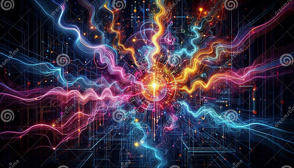 Vibrant Abstract Electrical Energy Background Stock Illustration ...