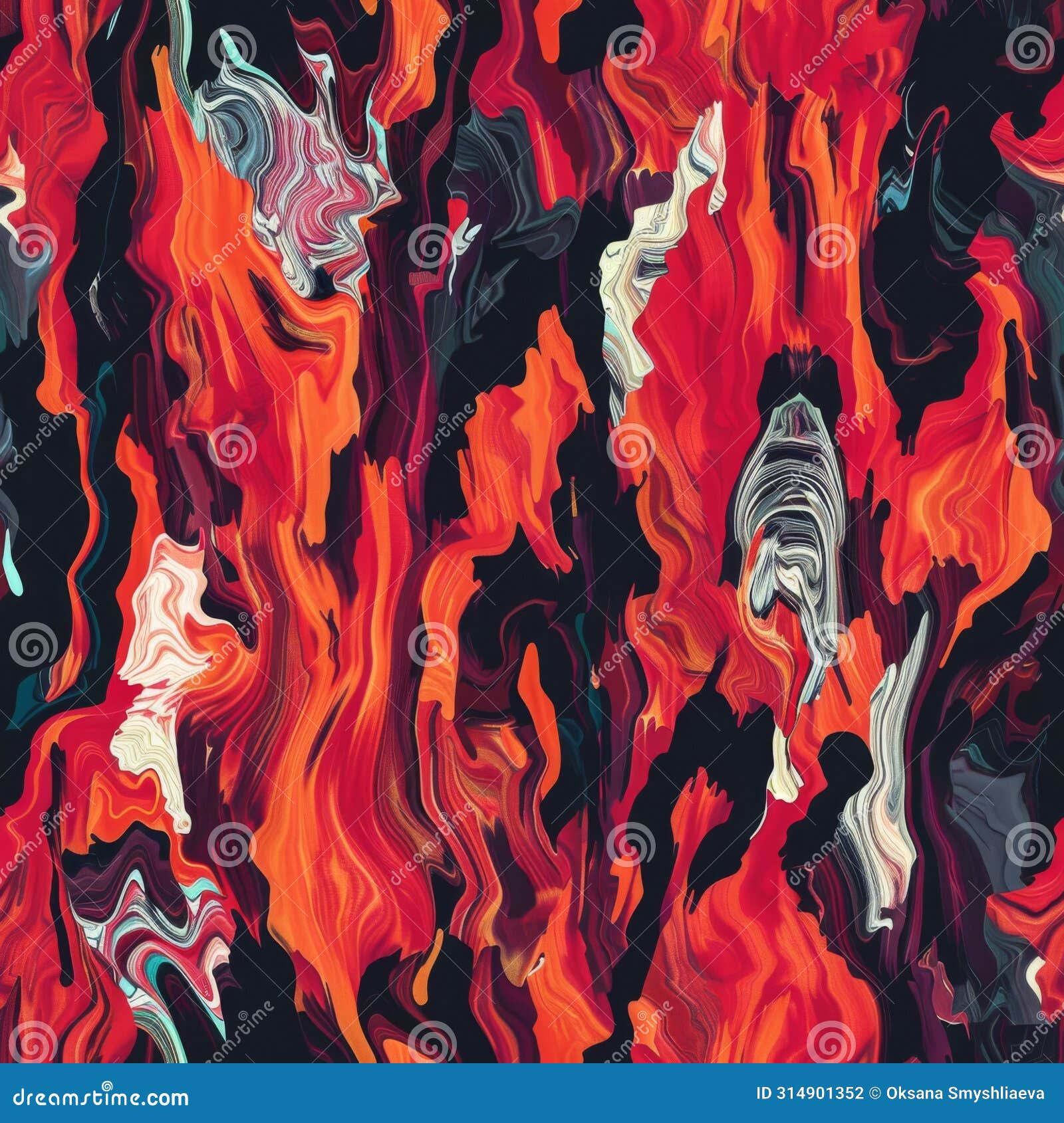 Vibrant Abstract Fire-Like Fluid Art Wallpaper Design Stock Photo ...