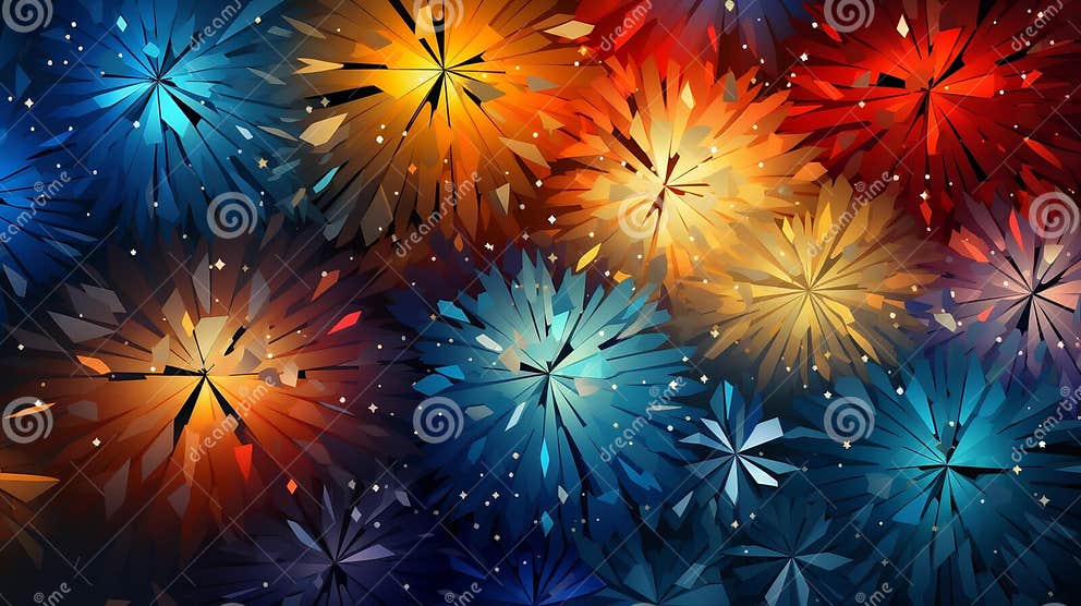 Vibrant Abstract Firework Design with Dynamic Shapes and Explosive ...