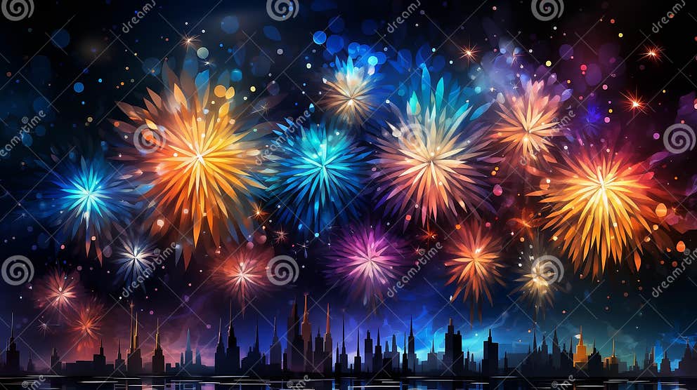 Vibrant Abstract Firework Design with Dynamic Shapes and Explosive ...