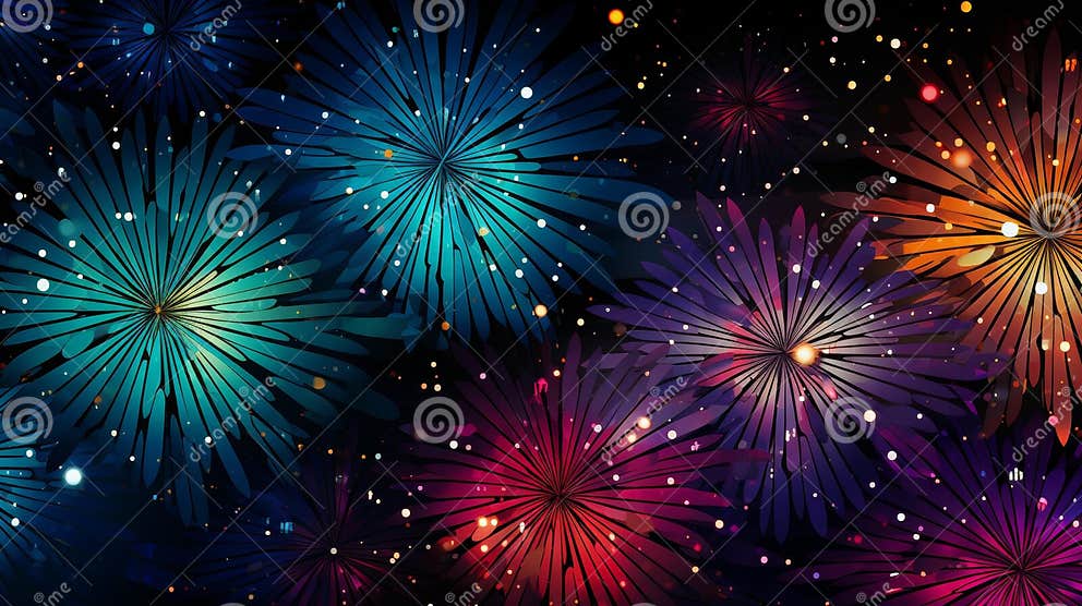 Vibrant Abstract Firework Design with Dynamic Shapes and Explosive ...