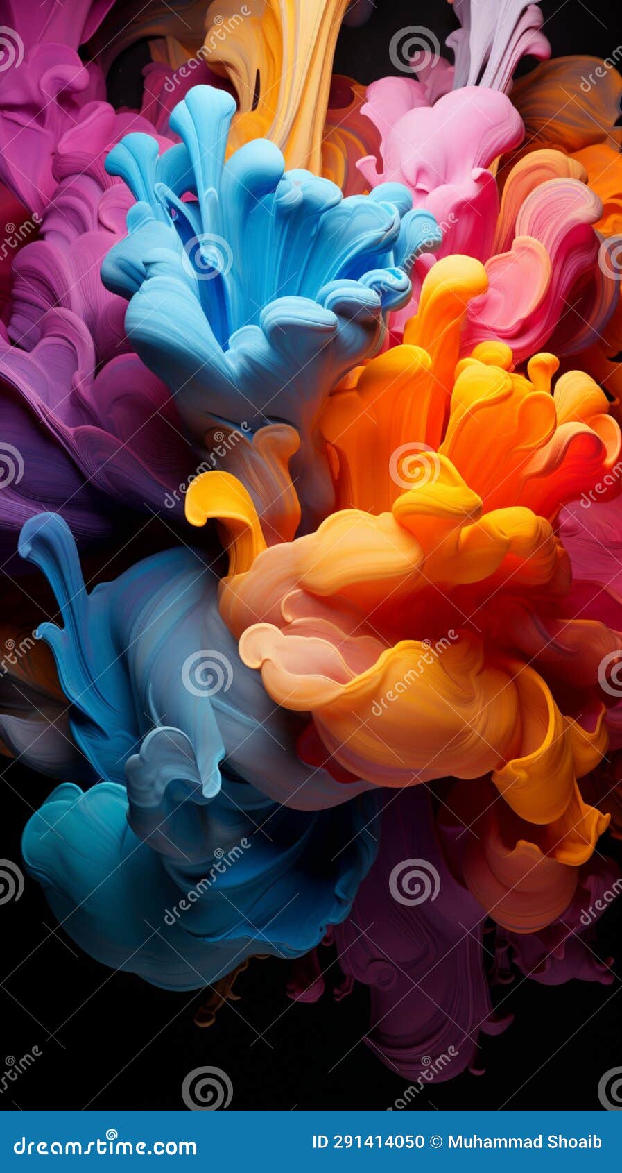 Vibrant Abstract Forms Dance on Wallpaper, Creating a Psychedelic ...