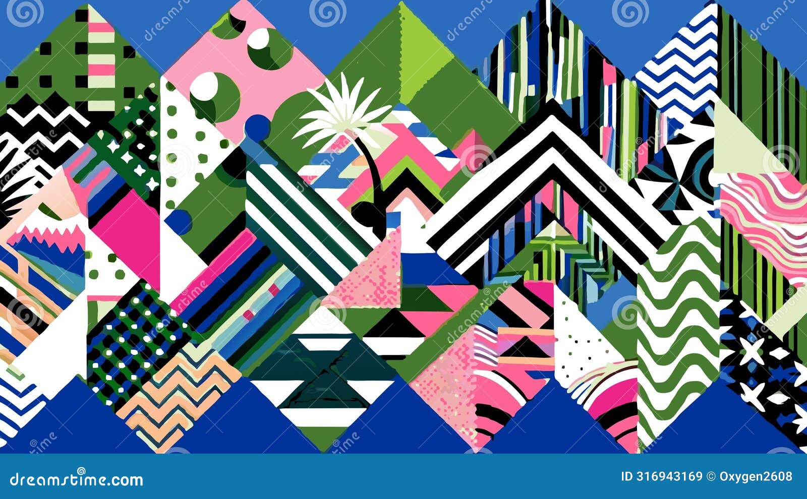 Vibrant Abstract Geometric Patterns and Textures Collage Stock Image ...