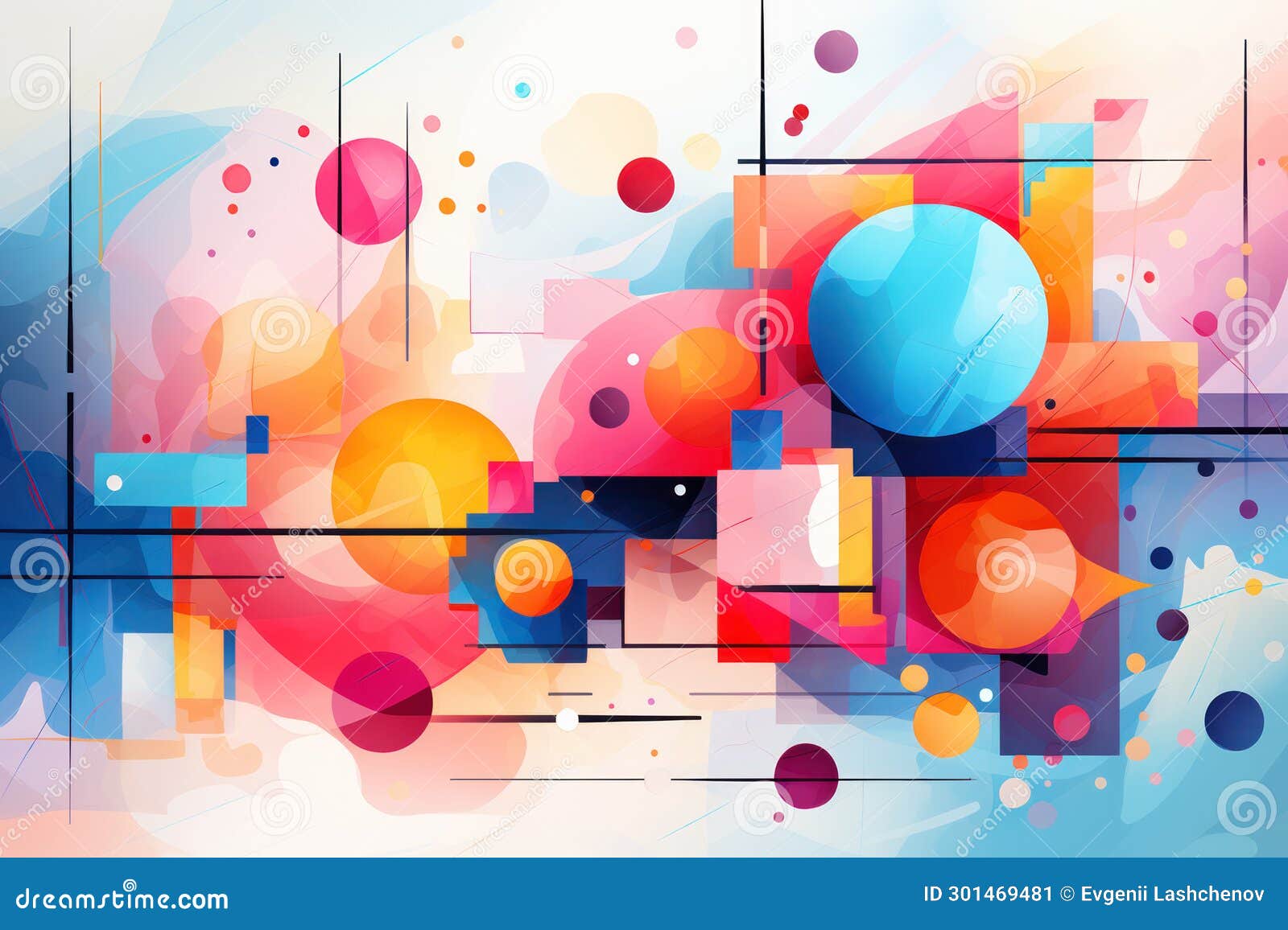 Vibrant Abstract Geometry. AI Generation Stock Image - Image of ...