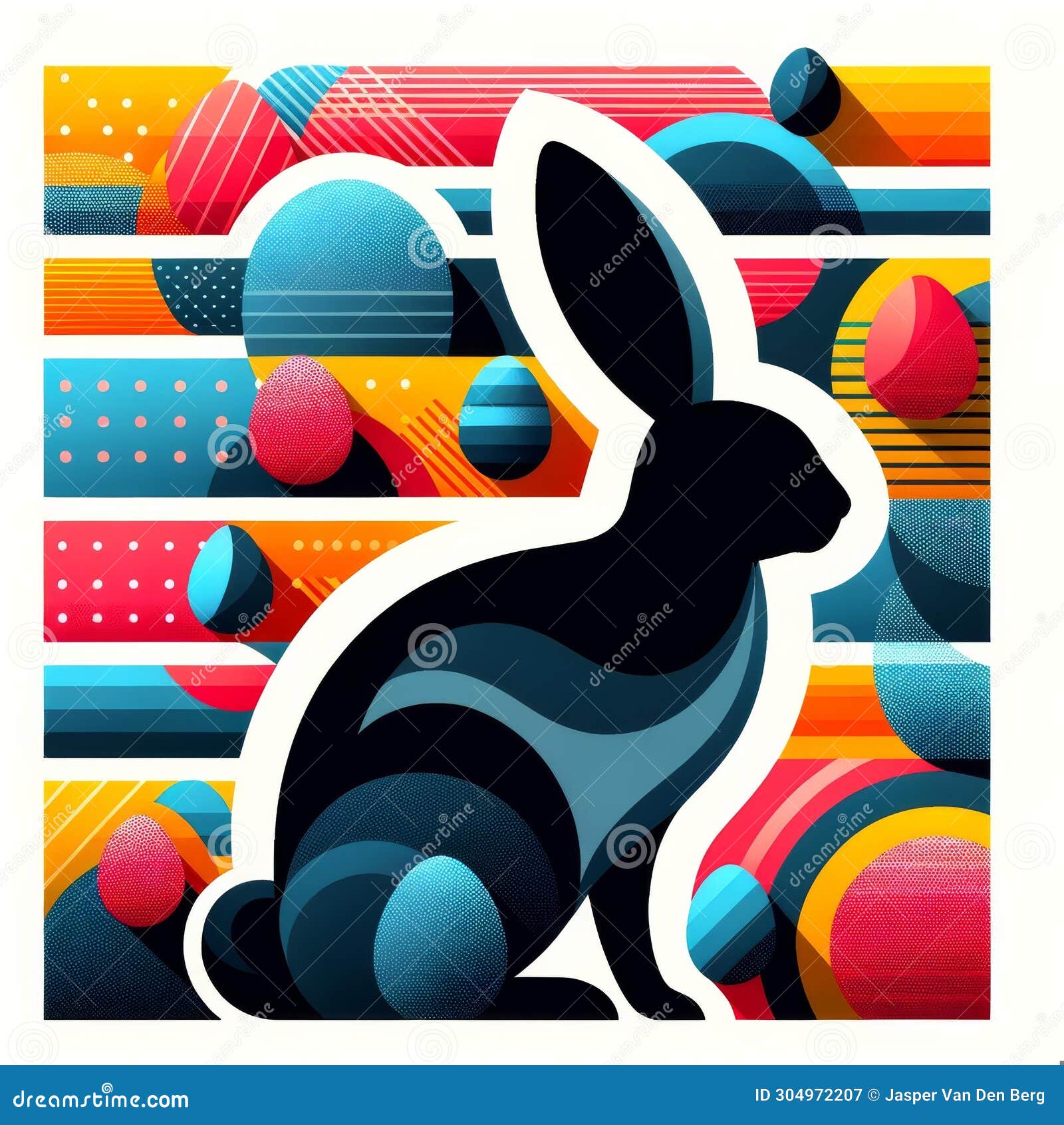 Colorful Abstract Rabbit Illustration, Easter Concept Stock ...