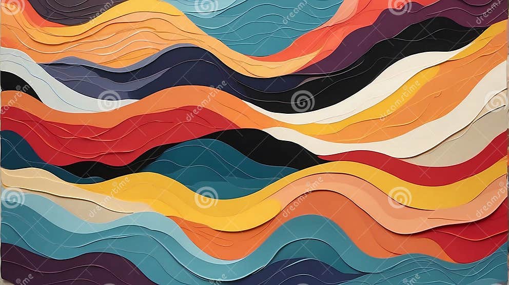 Vibrant Abstract Layered Wave Pattern Stock Illustration - Illustration ...
